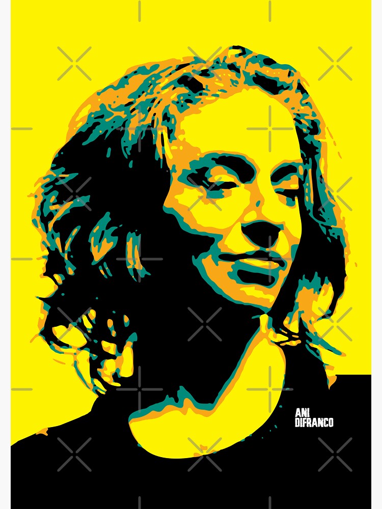 "Ani DiFranco. Angela Maria. American singer-songwriter." Sticker for ...
