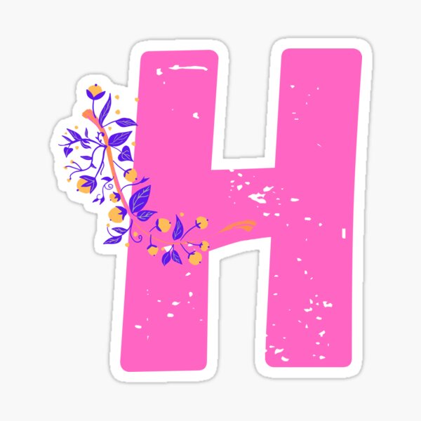 "Letter H Pink Design" Sticker by LiteFeather1 | Redbubble