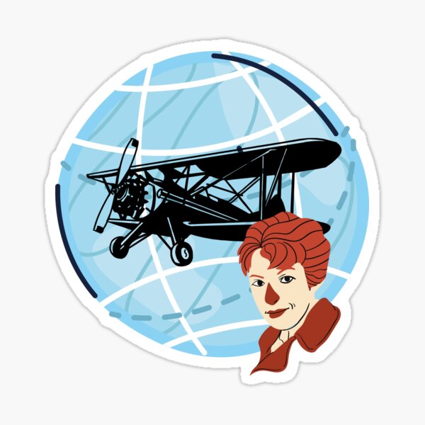 "Amelia Earhart" Sticker by Furious-HERd | Redbubble