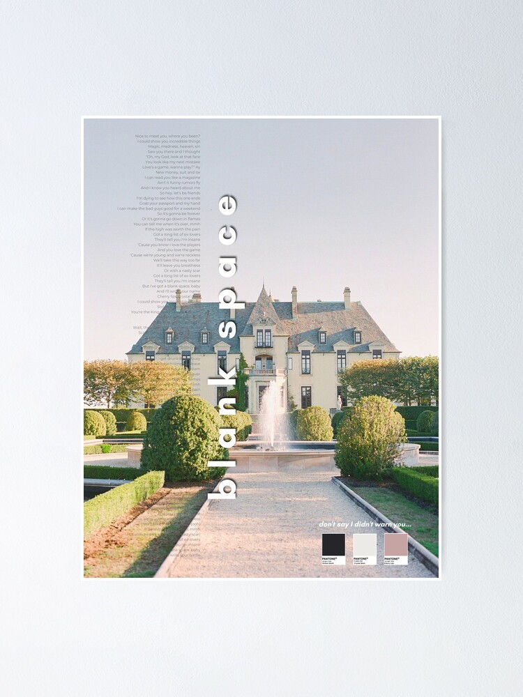 "Blank Space Taylor Swift Poster - 1989" Poster for Sale by jnnavas ...