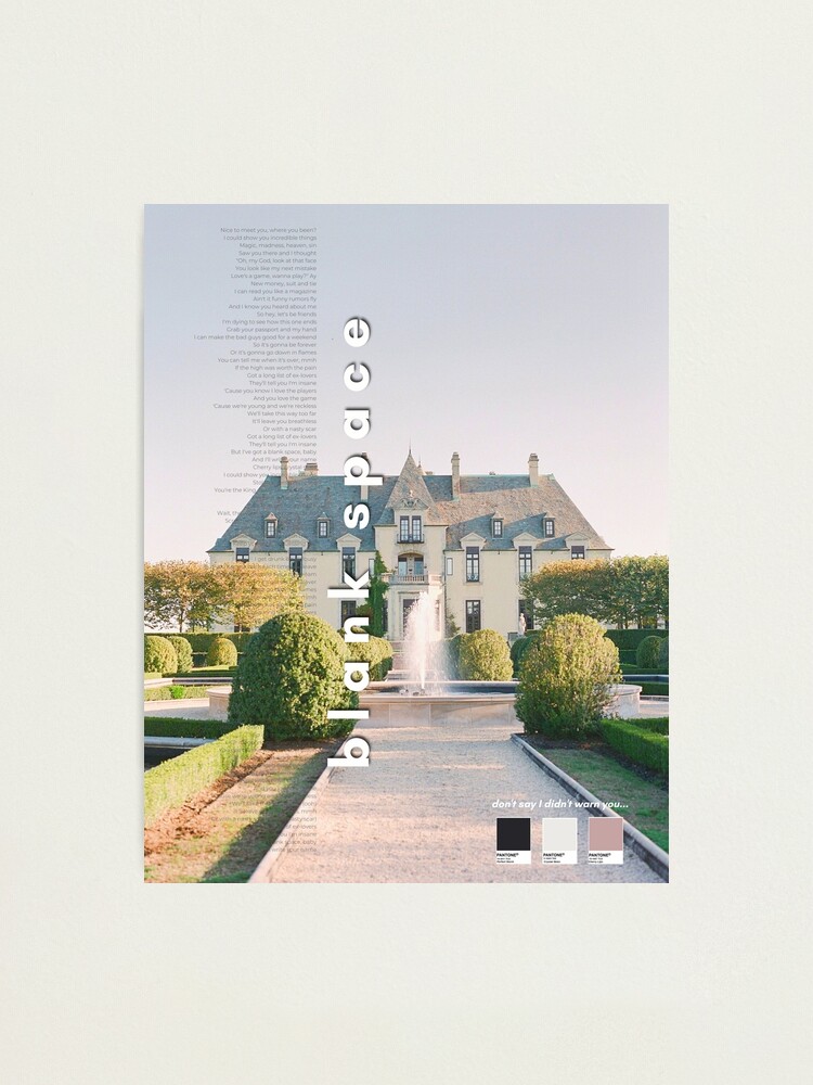 "Blank Space Taylor Swift Poster - 1989" Photographic Print for Sale by ...