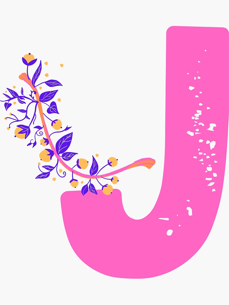 "Letter J Pink Design" Sticker for Sale by LiteFeather1 | Redbubble