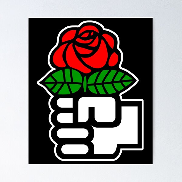 "Socialist Rose (Black Background)" Poster for Sale by James Hutchings ...