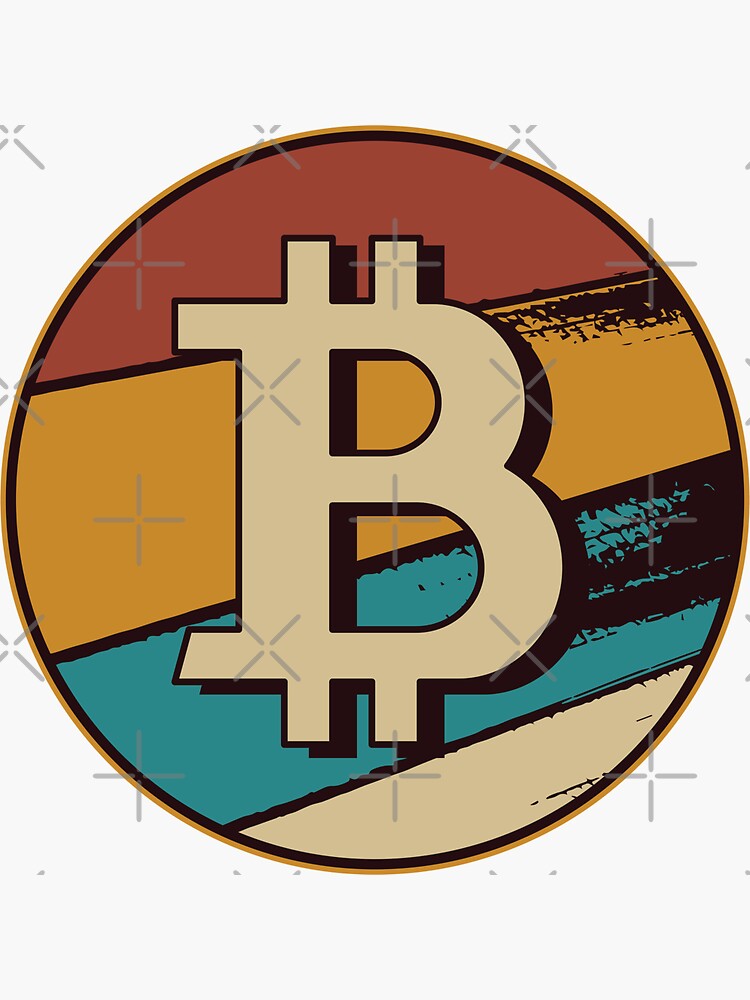 "Bitcoin (BTC) Retro Vintage Colors Logo" Sticker for Sale by MadMando ...