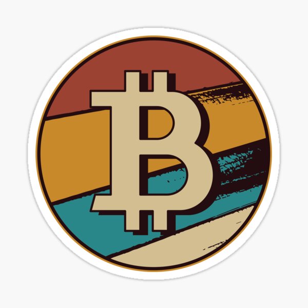 "Bitcoin (BTC) Retro Vintage Colors Logo" Sticker for Sale by MadMando ...