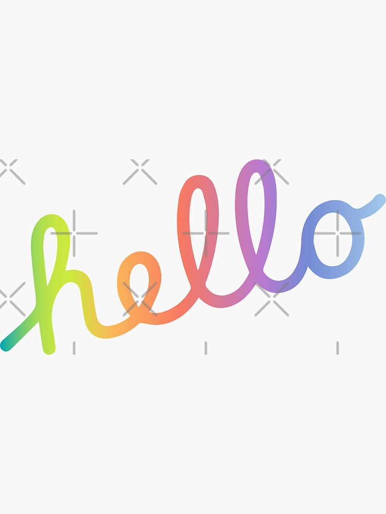 "hello Spring Loaded rainbow" Sticker by Kamidh | Redbubble