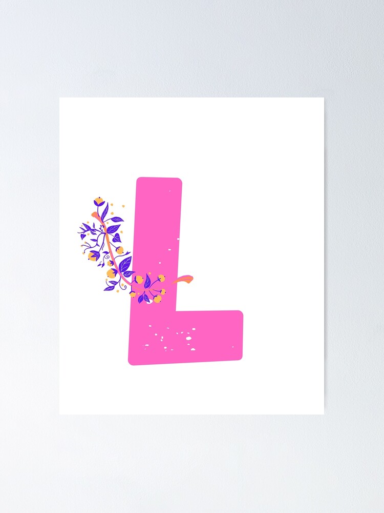 "Letter L Pink Design" Poster for Sale by LiteFeather1 | Redbubble