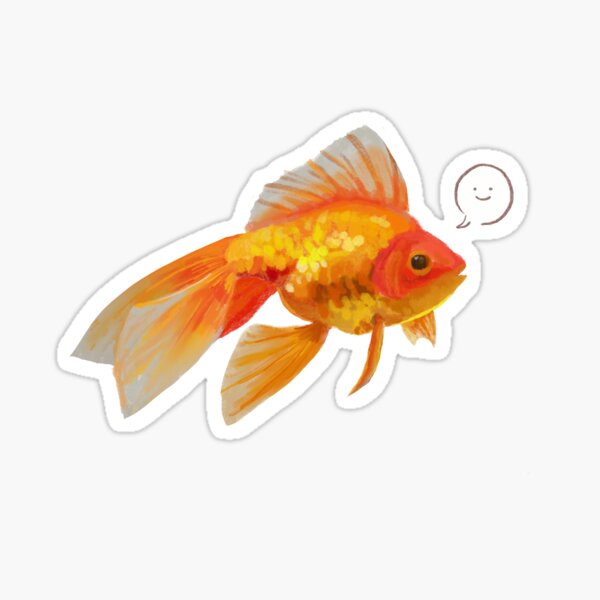 "Happy Goldfish" Sticker for Sale by Sunniiarts | Redbubble