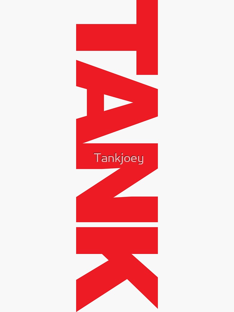 "Tank logo vertical" Sticker by Tankjoey | Redbubble