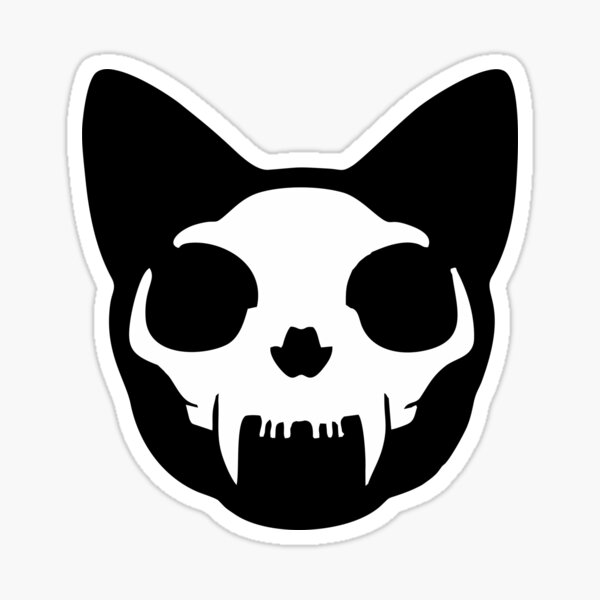 "Cat skull" Sticker for Sale by Cassievans | Redbubble