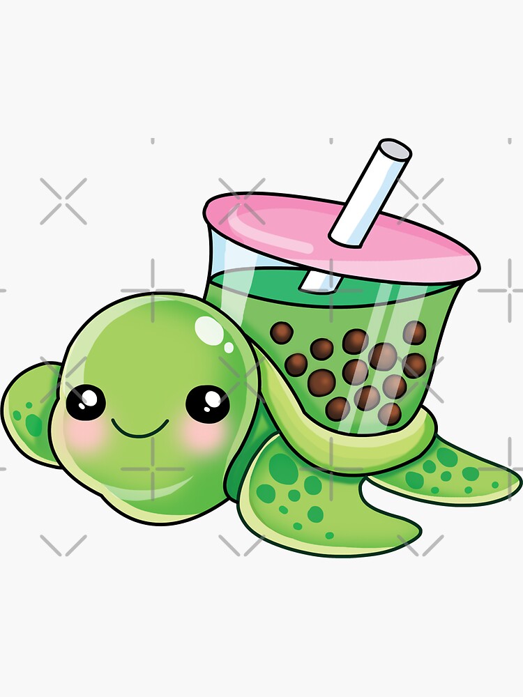 "Boba Turtle " Sticker for Sale by SuperrSunday | Redbubble