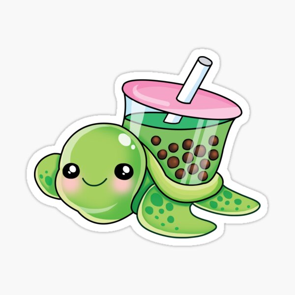"Boba Turtle " Sticker for Sale by SuperrSunday | Redbubble