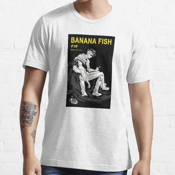 "Banana Fish Black Poster" T-shirt by paulbaisline | Redbubble | banana ...