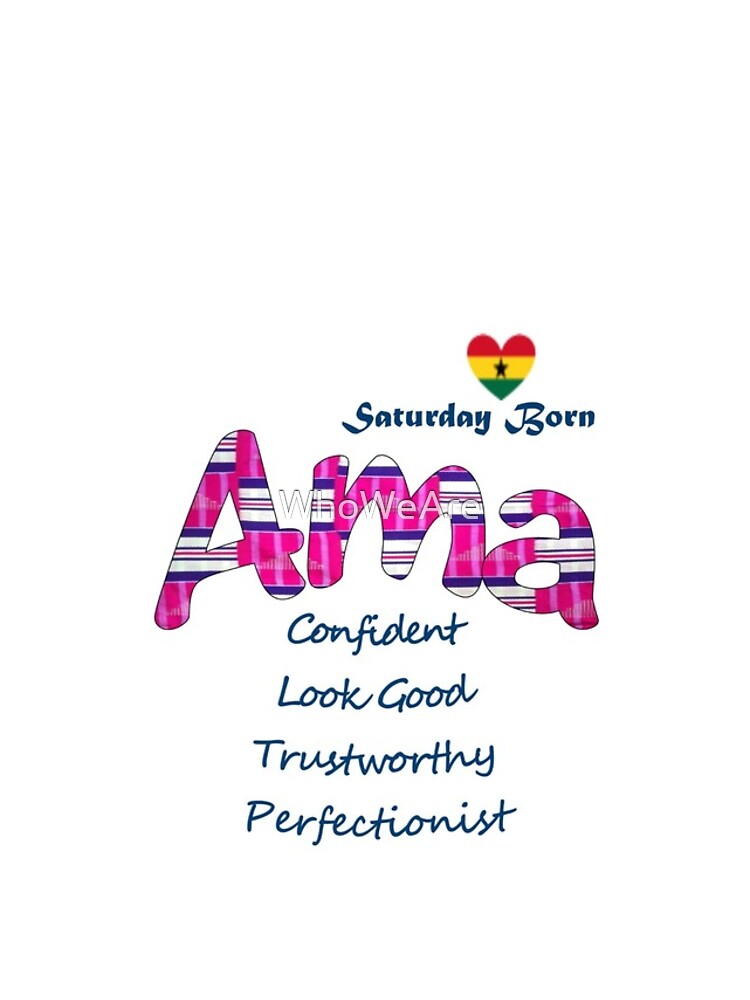 "Saturday Born Ghanaian Female Name 'Ama' in pink" iPhone Case for Sale ...