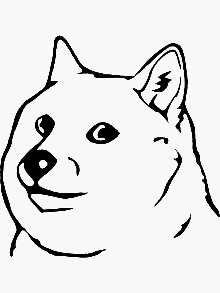 "Doge Outline (Black)" Sticker for Sale by Symples | Redbubble