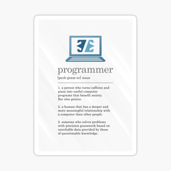 "Funny Programmer Definition Career Computer Developer Sign" Sticker ...