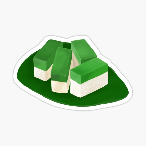 "Kuih Seri Muka (Malaysian delicacy series)" Sticker for Sale by ...
