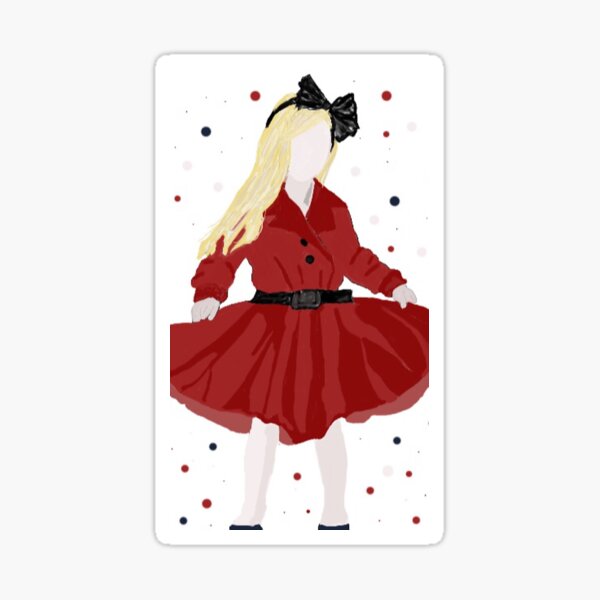 "Girl in a red dress" Sticker for Sale by Joeyaff | Redbubble