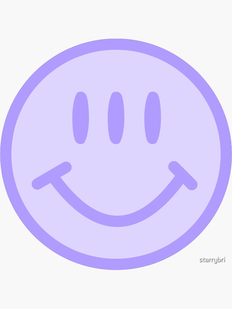 "PURPLE SMILEY FACE STICKER" Sticker for Sale by starrybri | Redbubble