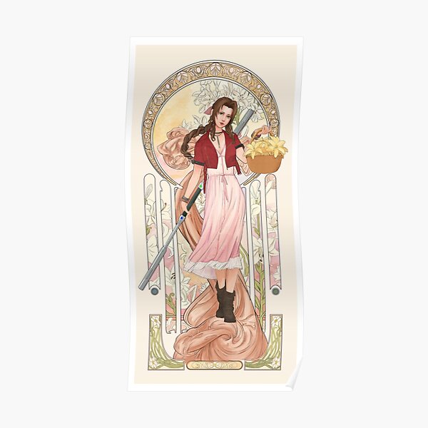 "Aerith Final Fantasy VII remake" Poster for Sale by artofmolly | Redbubble