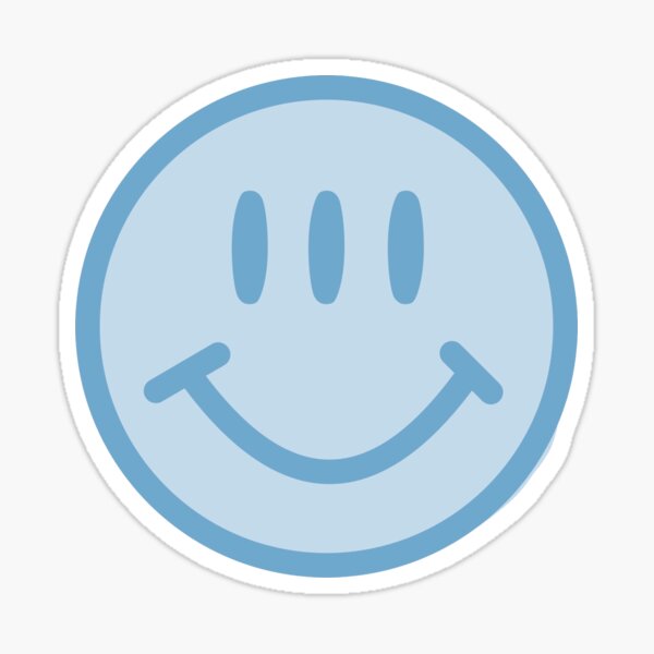 "BLUE SMILEY FACE" Sticker for Sale by starrybri | Redbubble