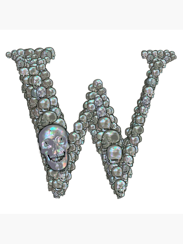 "Skull Alphabet W " Art Print by dinaaaaaah | Redbubble