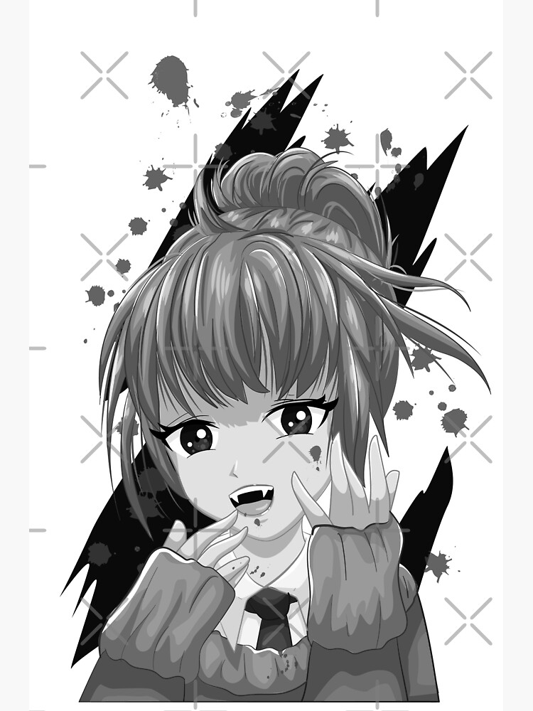 Cute Girl Anime Has Fangs Classic Manga Poster By Somiryamo Redbubble