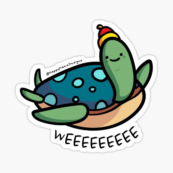 "Cute Sea Turtle Boi says "Weeeeee." Illustration Character Art ...