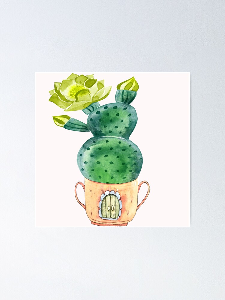 "Watercolor Cactus" Poster for Sale by virillanissa | Redbubble