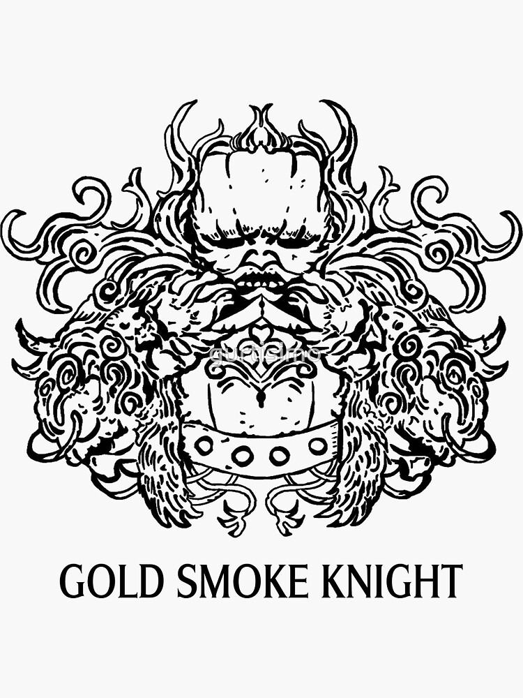 "Kingdom Death - Gold Smoke Knight" Sticker by gurtisimo | Redbubble