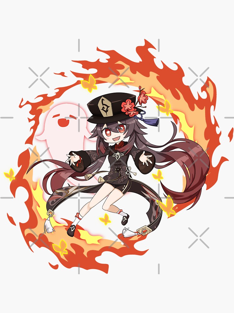 "Genshin Impact Hu Tao Chibi" Sticker for Sale by ChibiCheems | Redbubble