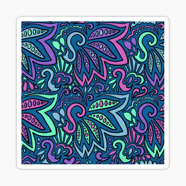 "Navy Cool Paisley" Sticker for Sale by JamieWetzel | Redbubble