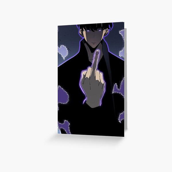 "Sung Jin Woo Middle Finger" Greeting Card for Sale by stephenwitwicky ...