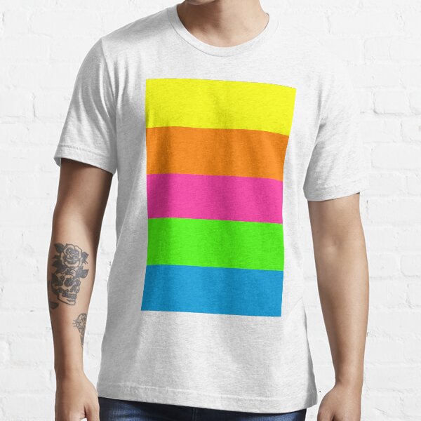 "PLAIN SOLID NEON FLUORESCENT RAINBOW STRIPES 5 COLORS " T-shirt by ...