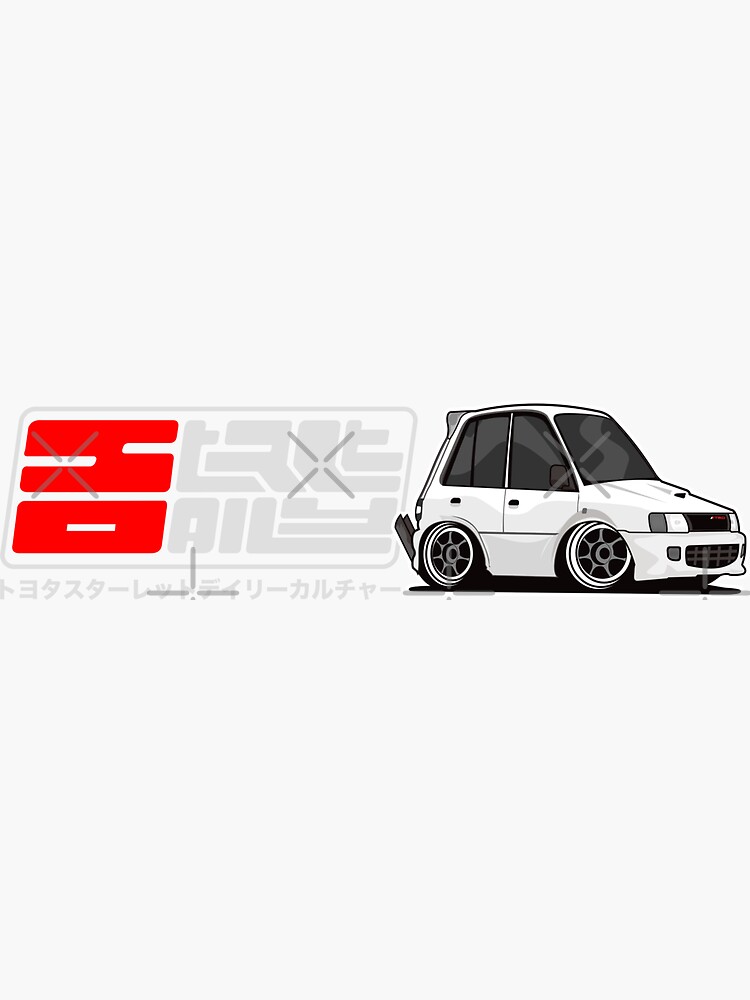 "Toyota Starlet Daily Retro v2" Sticker for Sale by 154avenue | Redbubble