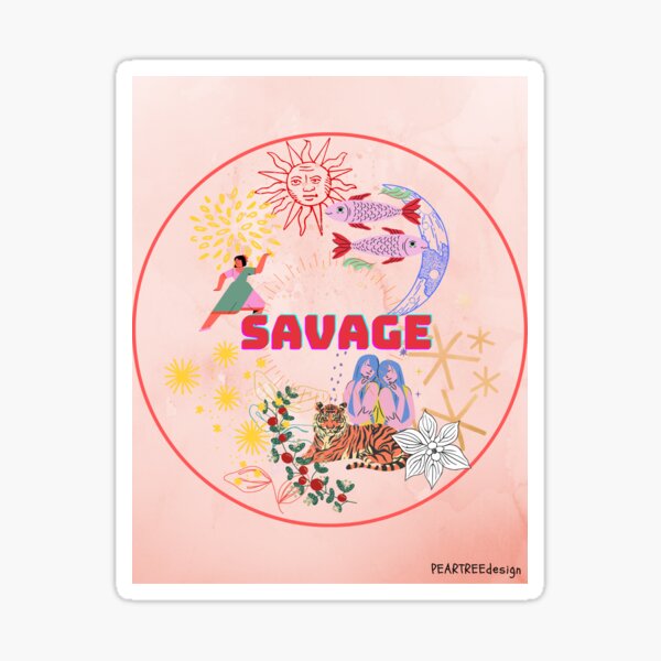 "SAVAGE" Sticker for Sale by PEARTREEdesign | Redbubble