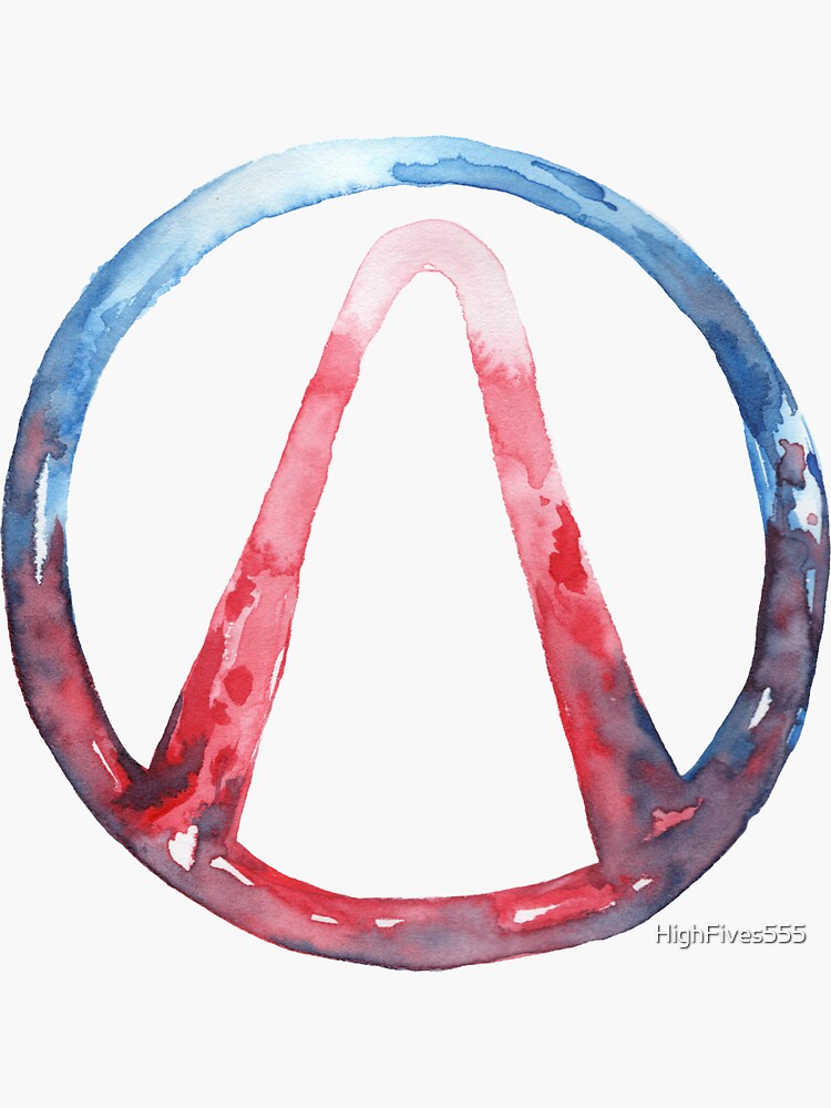 "Borderlands Vault Symbol Watercolour /Red and Blue" Sticker for Sale ...