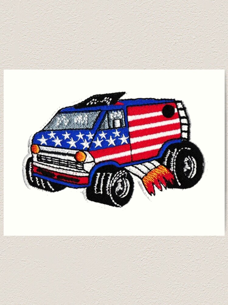"Custom Van American Flag" Art Print by malibuclassic70 | Redbubble