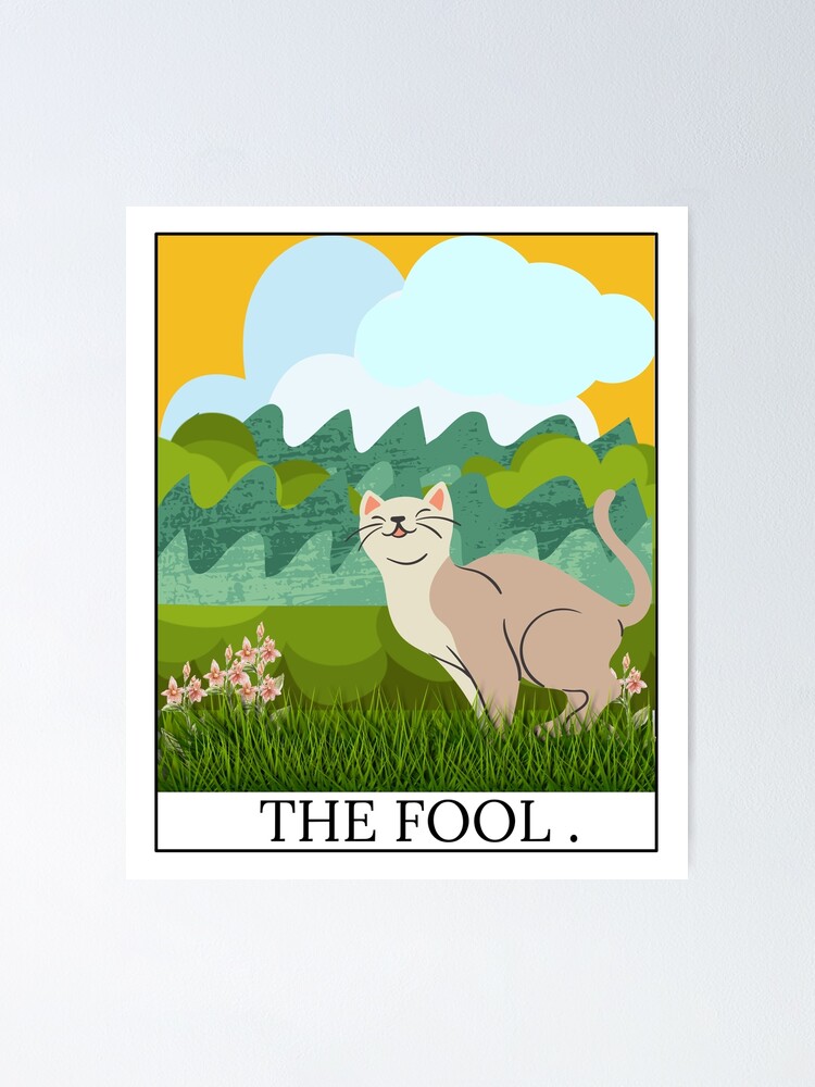 Póster «Cute Cat Meme The Fool Tarot Shirt, Tarot Card Shirt, Witchy ...