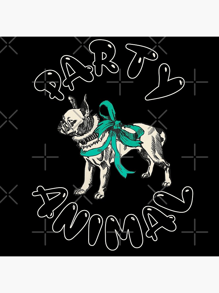 "French Bulldog Party Animal Dog Funny Vintage Illustration" Poster for ...