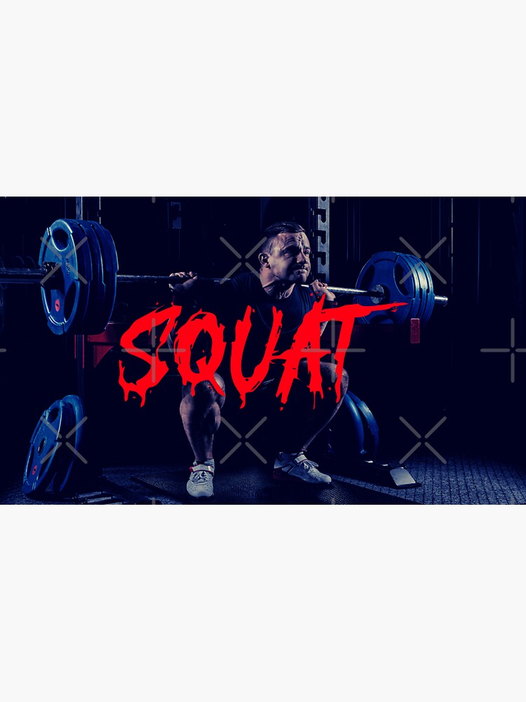 "SQUAT POSTER" Sticker for Sale by HeavyLiftGift | Redbubble