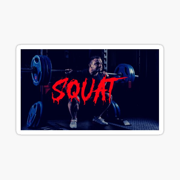 "SQUAT POSTER" Sticker for Sale by HeavyLiftGift | Redbubble