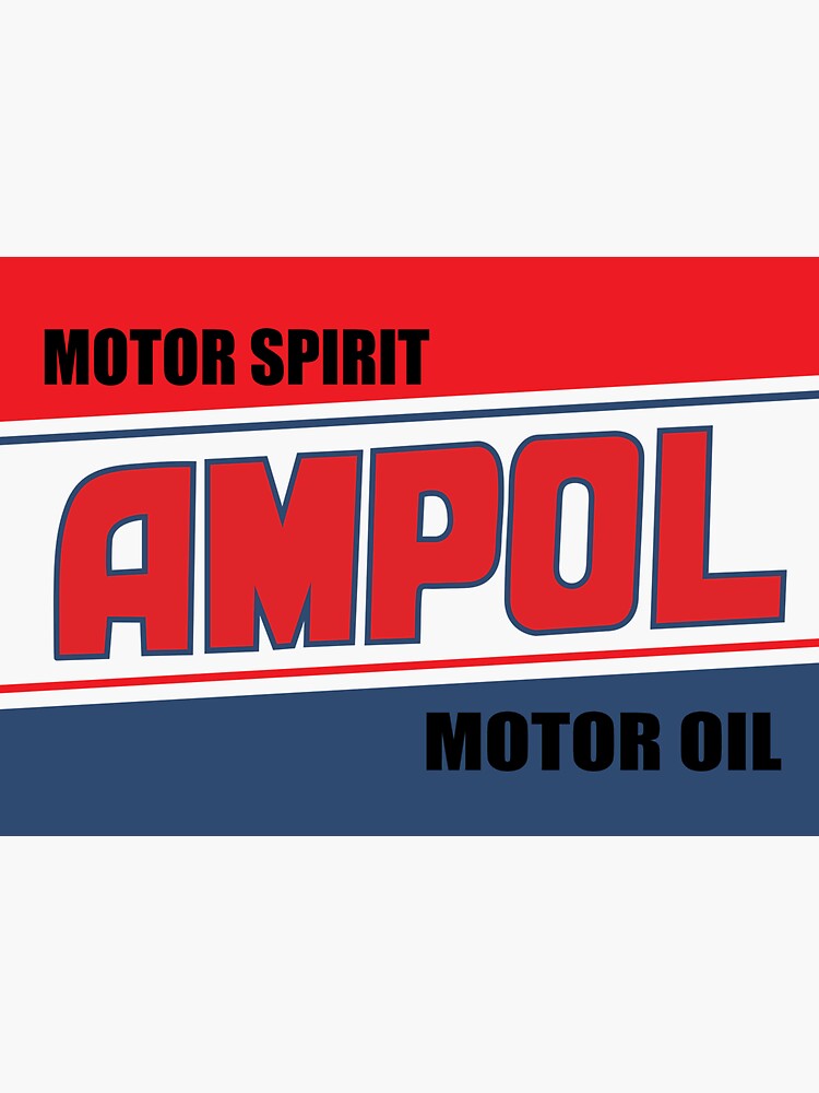 "AMPOL MOTOR OILS" Sticker for Sale by BeardWizard | Redbubble