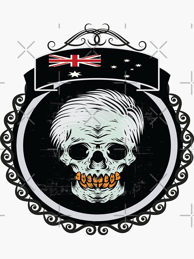 "Australian skull with the australian flag" Sticker for Sale by ...