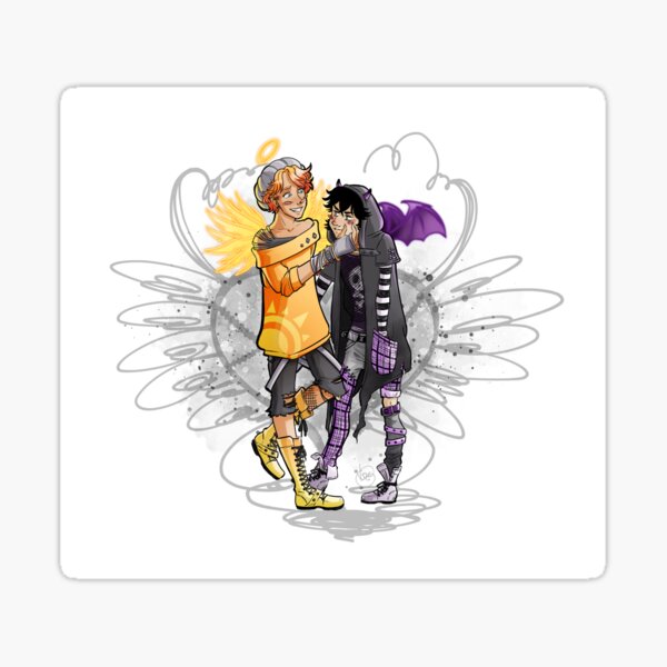 "Angelxdevil solangelo" Sticker for Sale by VivianaDiChiara | Redbubble