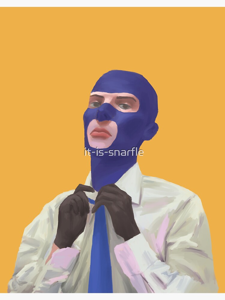 "Blue Spy buttoning shirt" Sticker for Sale by it-is-snarfle | Redbubble
