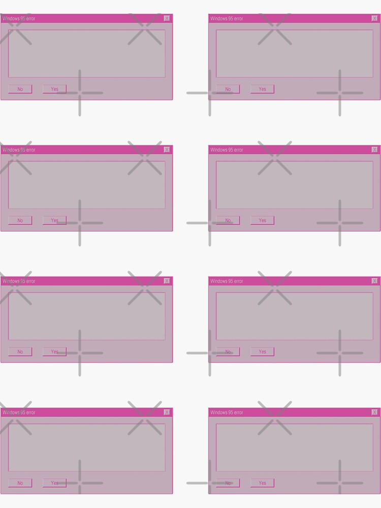 "Blank Windows Error Sticker: Pink" Sticker for Sale by LouiseNewland ...