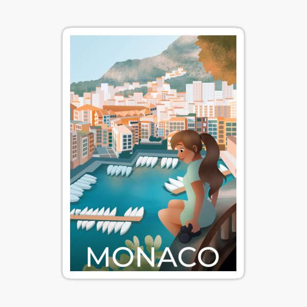 "Monaco" Sticker for Sale by MaritPompe | Redbubble