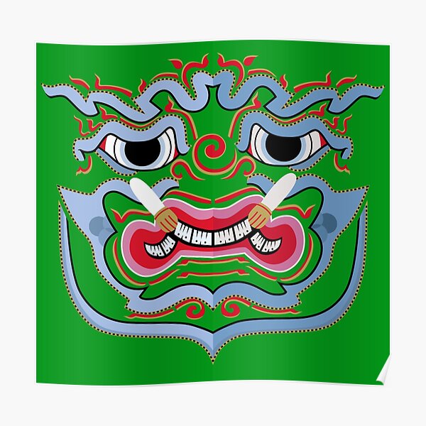 "Khon Ramayana Giant mask drawing 03" Poster for Sale by yompang ...