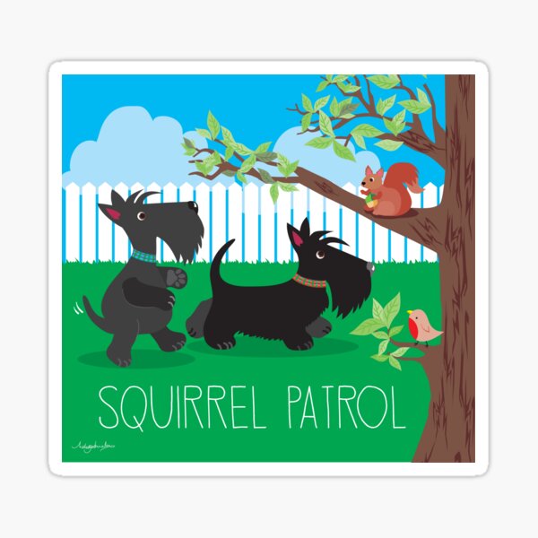 "Squirrel Patrol_Copyright © BonniePortraits on Redbubble.com" Sticker ...